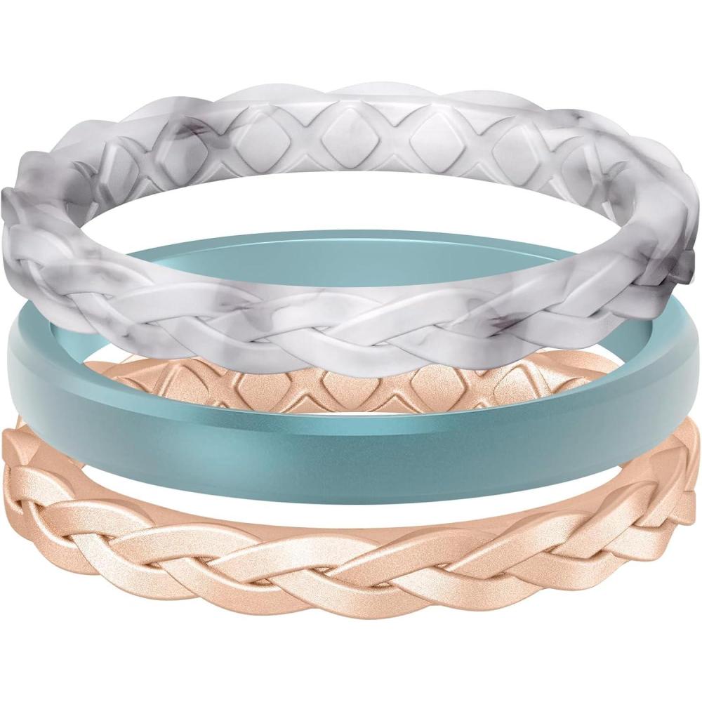 Egnaro Women’s Rings Enhancers, Silicone Thin and Stackable Rubber ...